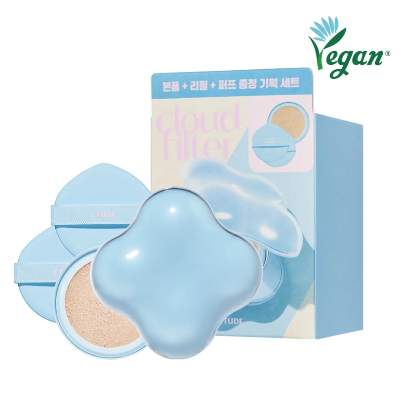 ETUDE Cloud Filter Cushion SPF42 PA+++ Set [#3 Colors] (+Refill + puffs 2p) – PINKLAND