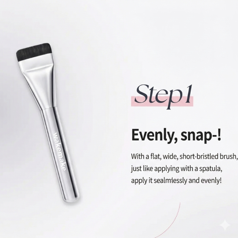 WAKEMAKE Spatula Wide Foundation Brush Set (+Pillow Puff 2P) – PINKLAND