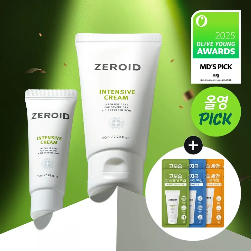ZEROID Intensive Cream 80ml Limited Set (+Cream 25ml+3 Types Sample 6P ...